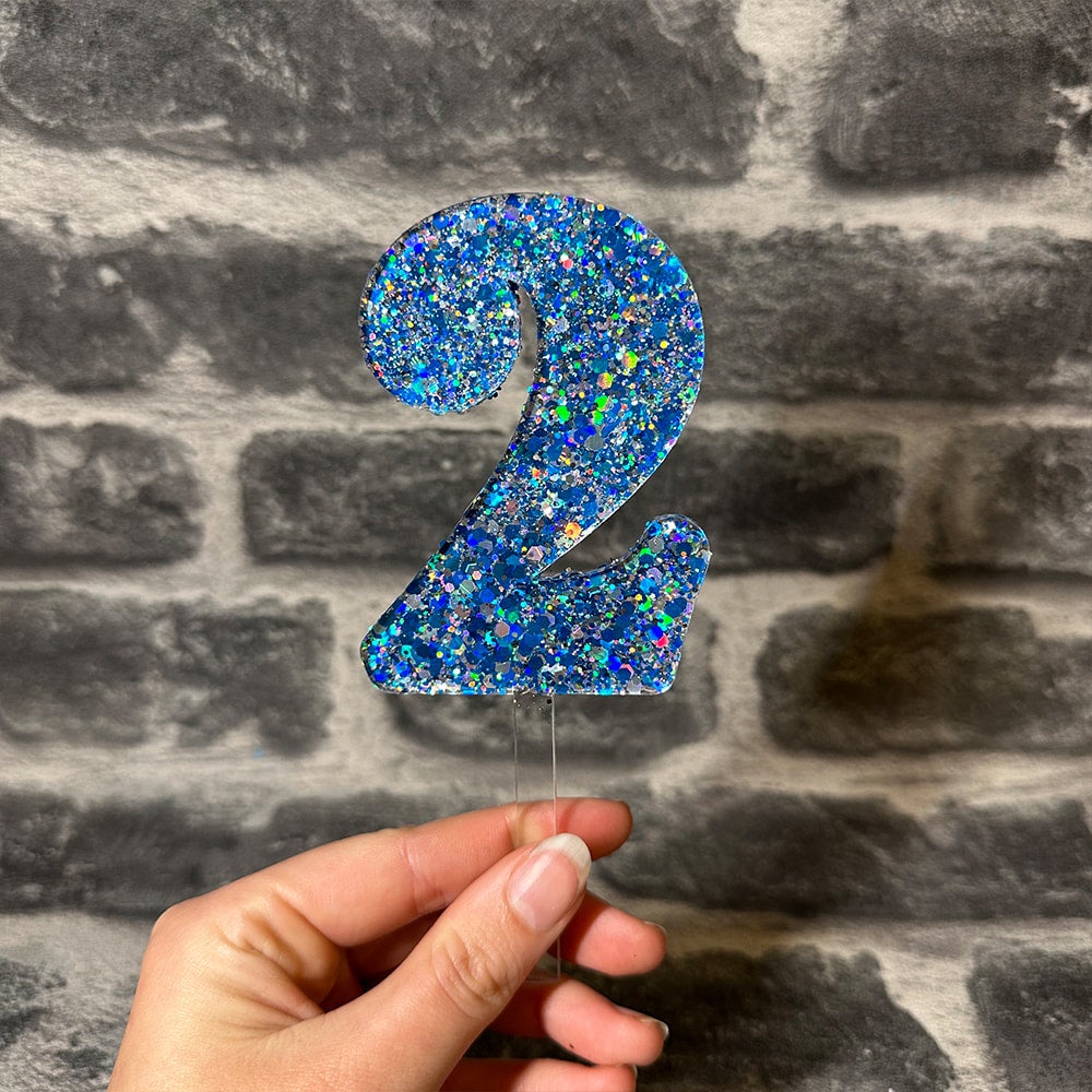 Acrylic Glitter Number Cake Toppers | Make it foxy